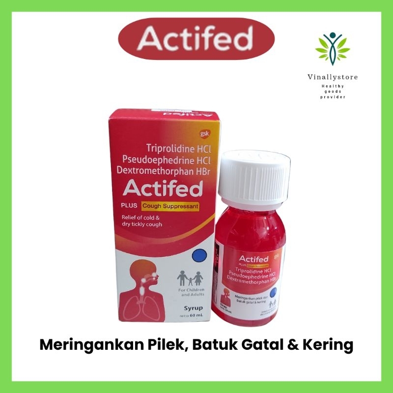 Jual Actifed Plus Cough Suppressant Syrup 60ml - Meringankan pilek ...