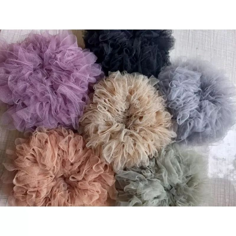 Jual CEPOL SCRUNCHIE HIJAB TILE JUMBO BERVOLUME IKAT RAMBUT BAHAN TULLE ...