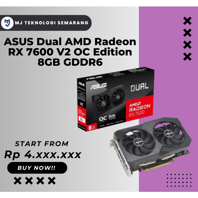 Jual ASUS Dual AMD Radeon RX 7600 V2 OC Edition 8GB GDDR6 | Shopee ...