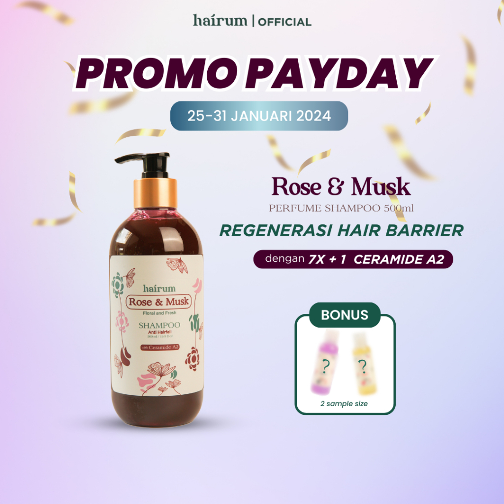 Jual 𝐇𝐀𝐈𝐑𝐔𝐌 Rose & Musk 500ML Shampoo Parfum/Perfume With Ekstrak ...