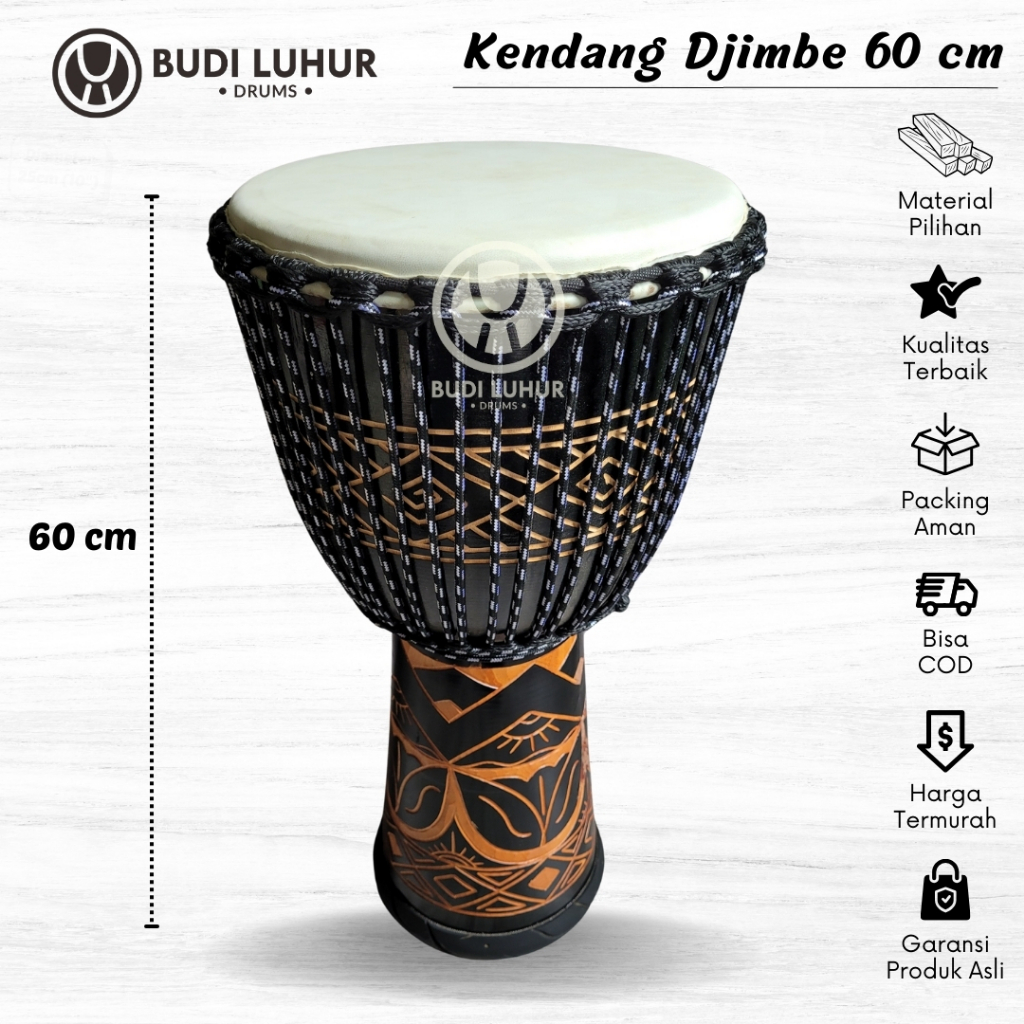 Jual Gendang Jimbe Kendang Djimbe Jumbo 60cm 12 Inch Head Kulit Mika ...