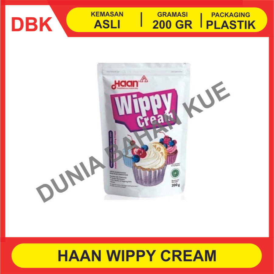 Jual HAAN WIPPY CREAM POUCH / WHIPPING CREAM INSTAN 200 GR - 1 DUS 24 ...