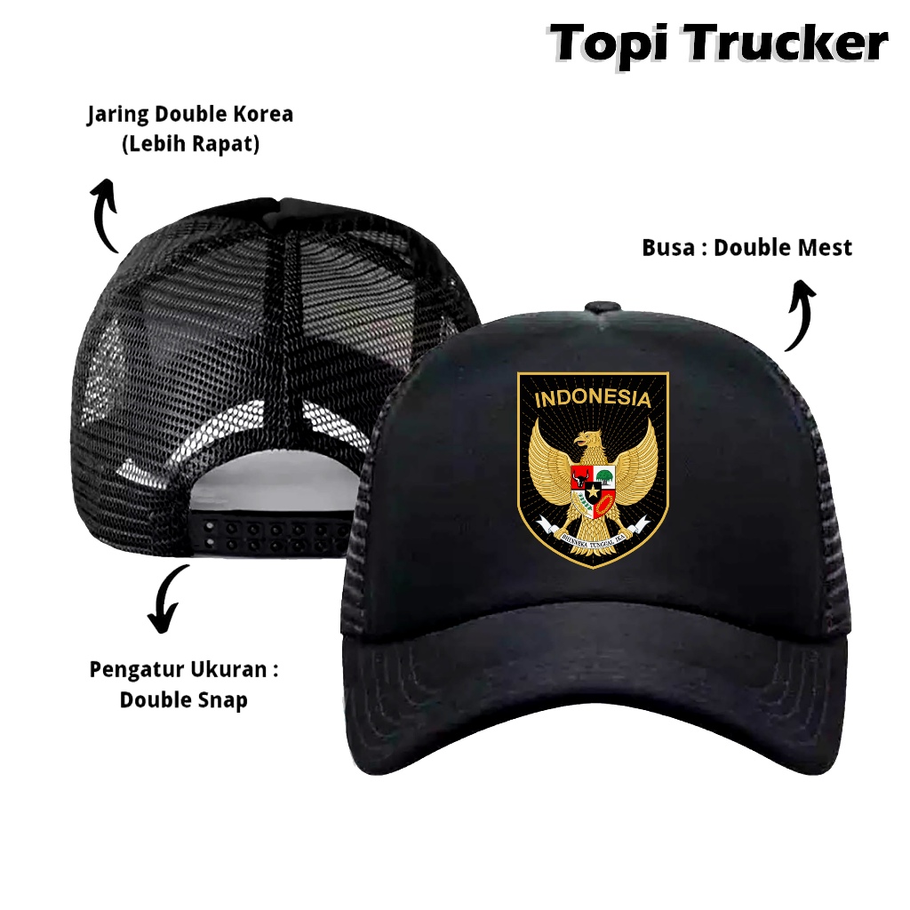 Jual Topi Trucker Jaring Logo Timnas Sepakbola Indonesia Topi Pria ...