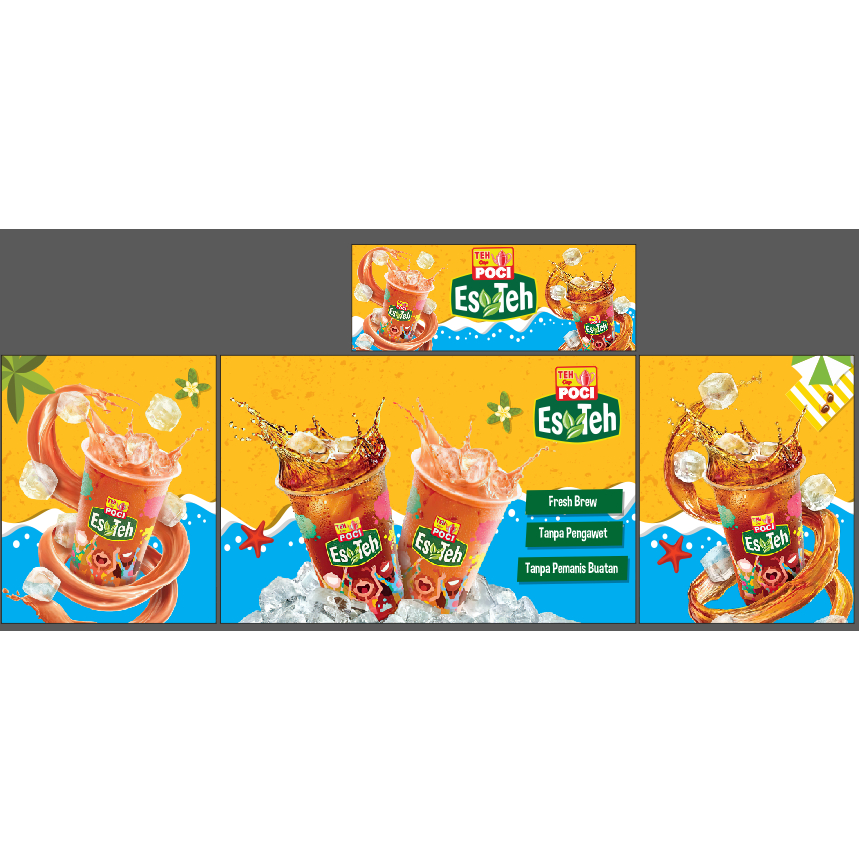 Jual banner rombong 1 paket es teh | custom ukuran | custom desain ...