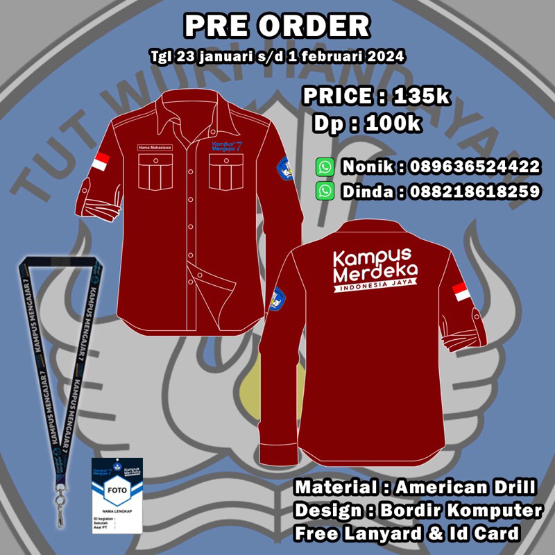 Jual PDH kampus mengajar 7 Kampus Merdeka Indonesia Raya | Shopee Indonesia