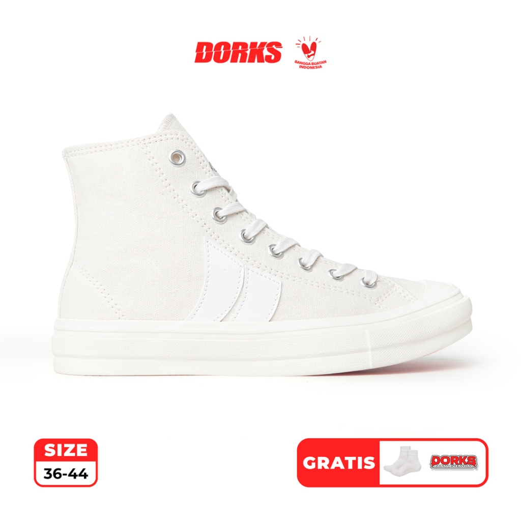 Jual Dorks - Classic High Off White Sepatu Sneakers Casual Pria Wanita ...