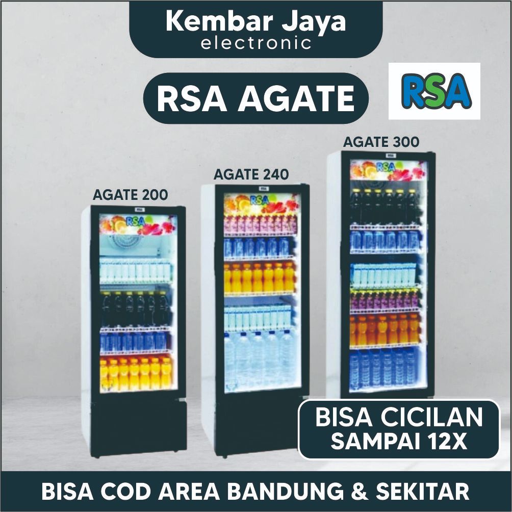 Jual SHOWCASE RSA AGATE 200 / 240 / 300 Pendingin Kulkas kaca | Shopee ...