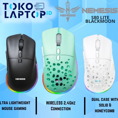 Jual mhb NYK Nemesis S8 Lite Blackmoon Wireless Gaming Mouse | Shopee Indonesia