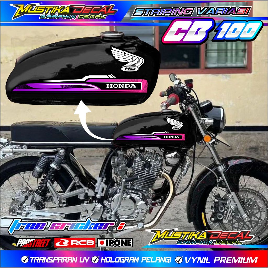 Jual STRIPING VARIASI CB 100 HONDA / STICKER LIST HONDA CB 100 | Shopee ...