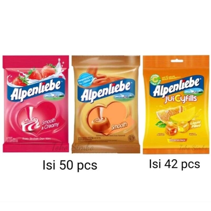 Jual PERMEN ALPENLIEBE SMOOTH PAK ISI 50 / PERMEN KEMBANG GULA RASA ...