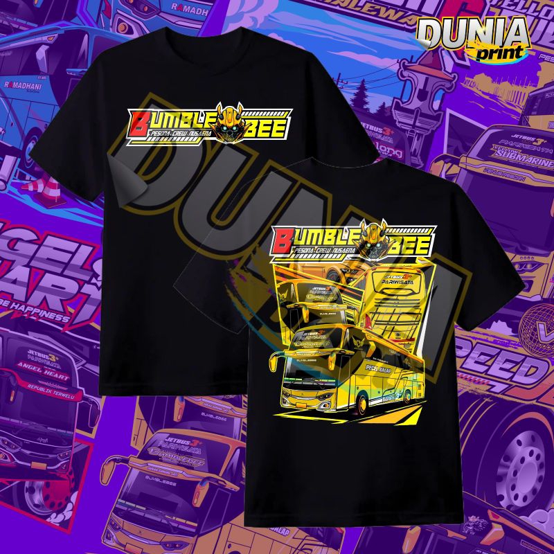Jual (free sticker + ganci)KAOS BUS PECEL BALAP BUMBLEBEE COTTON COMBED ...
