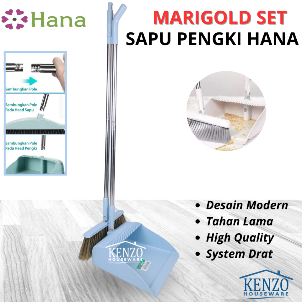 Jual Sapu Pengki Set Alat Pembersih Dustpan Lipat Broom Set Marigold ...
