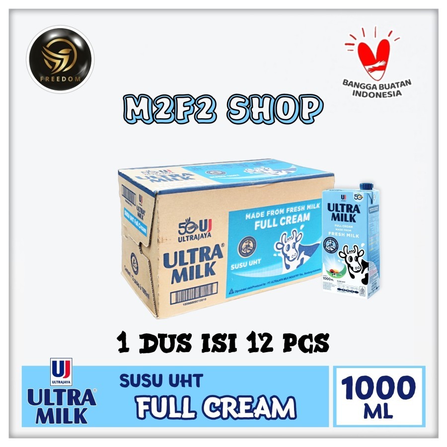 Jual Susu Ultra Milk Rasa Full Cream Kotak UHT | Plain - 1000 ml | 1 liter (Kemasan Karton ...