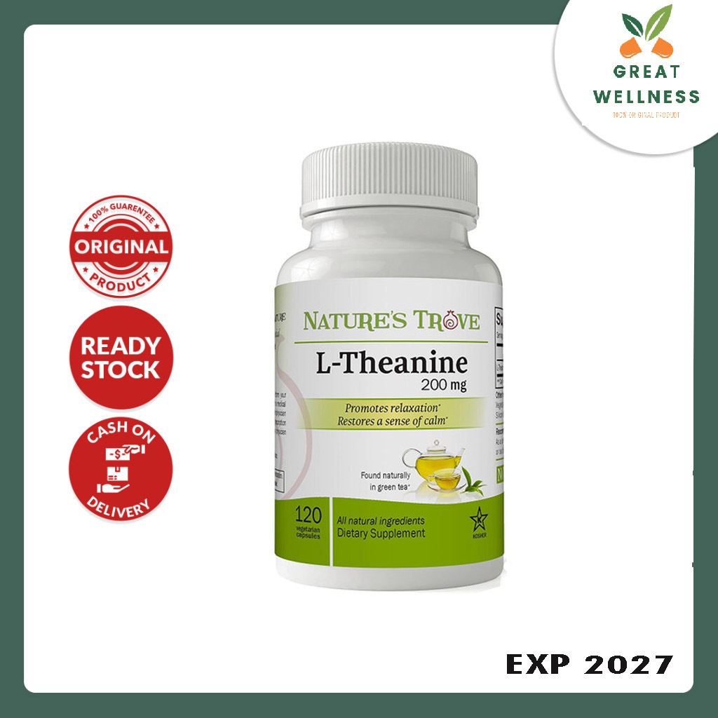 Jual (PASTI ASLI) Nature's Trove Vitamin L Theanine isi 120 capsule ...