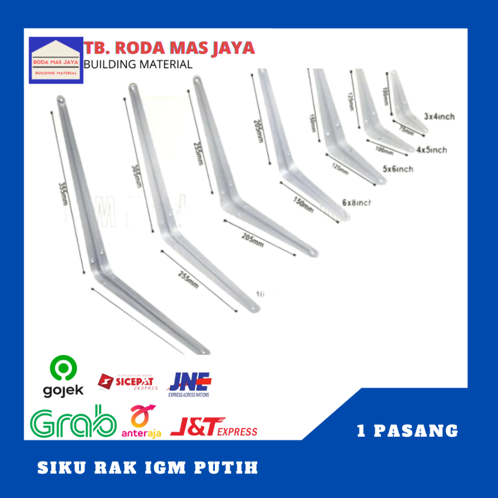 Jual Siku Rak Putih IGM/Siku Ambalan/Siku Rak/Siku Putih - Tanpa Skrup ...