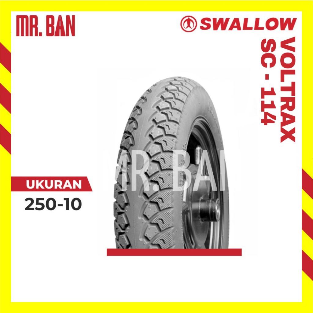 Jual BAN MOTOR LISTRIK RING 250-10 TUBLES SWALLOW SC-114 TL TUBELESS | Shopee Indonesia