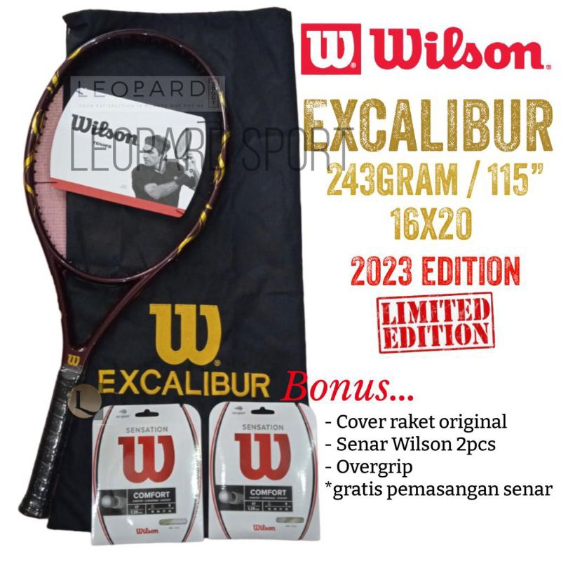 Jual Raket Tenis Wilson EXCALIBUR 115" / 243g Burgundy | Shopee Indonesia