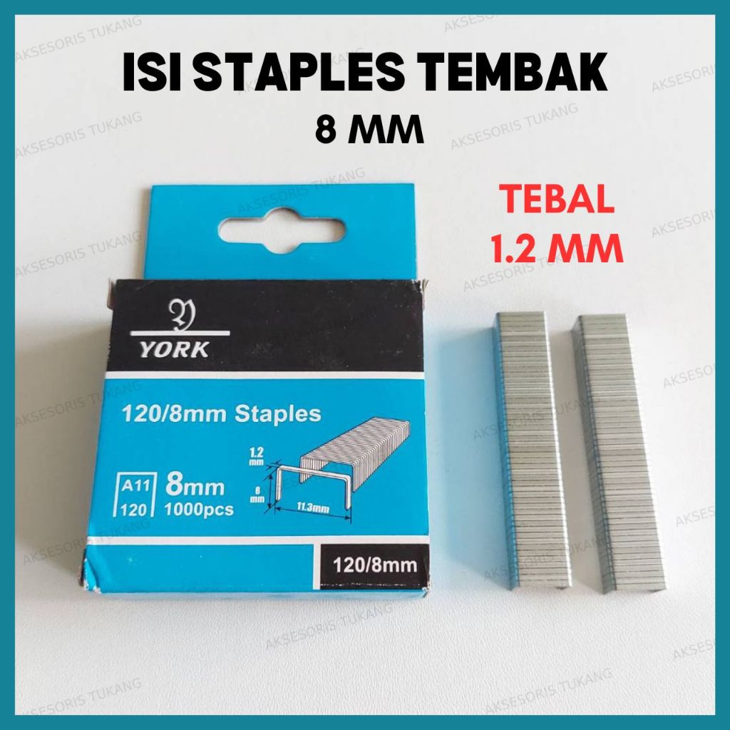 Jual Isi Staples York Tebal 8mm Refill Stapler Hekter Tembak Besar 120 ...