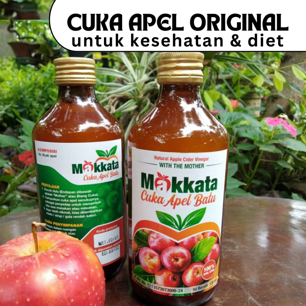 Jual Cuka Apel Original MAKKATA 330ml Untuk Kesehatan Dan Diet - Cuka ...