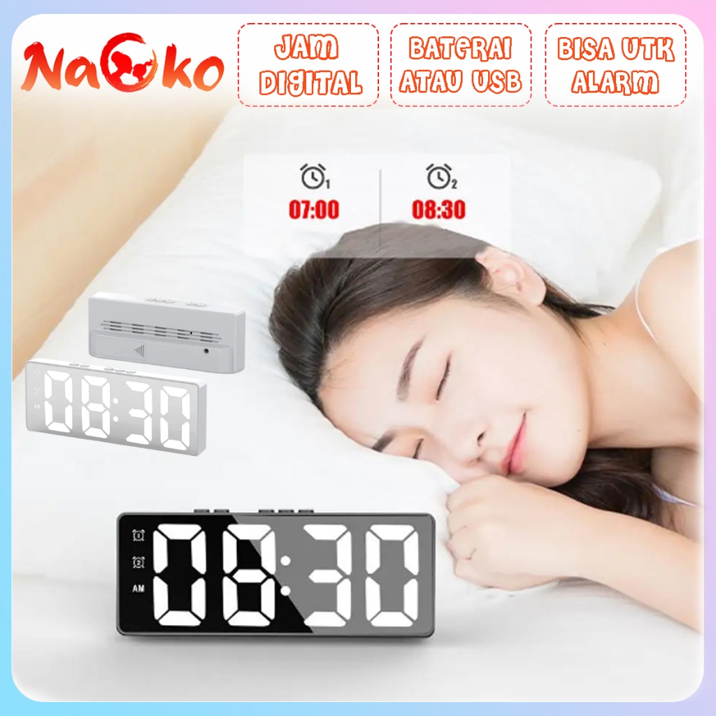 Jual Jam Alarm Dinding Meja Digital Clock LED New Model 2024 Pegasus ...