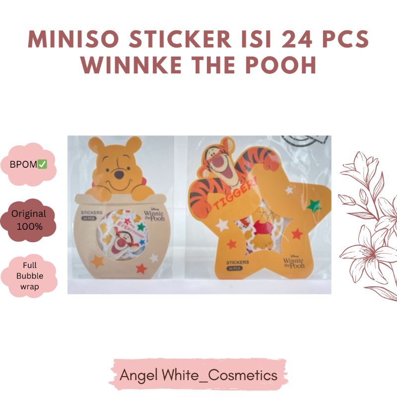 Jual MINISO STICKER WINNIE THE POOH ISI 24 PCS | Shopee Indonesia