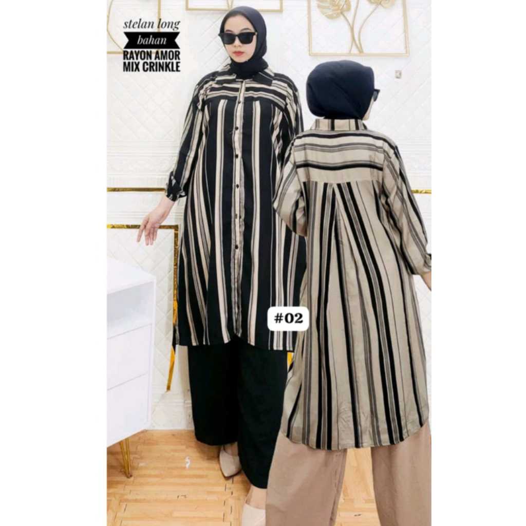 Jual SETELAN LONG TUNIK SALUR MALIKA // ONE SET LONG TUNIK SALUR MALIKA ...