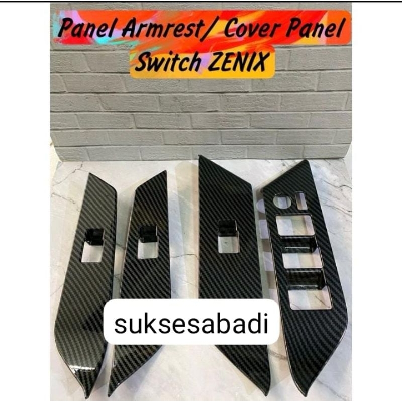 Jual panel armrest cover panel switch innova zenix carbon | Shopee ...