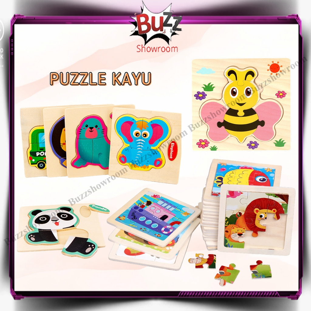 Jual Jigsaw Puzzle Kayu 3D Timbul Wooden Mainan Edukasi Anak montessori ...