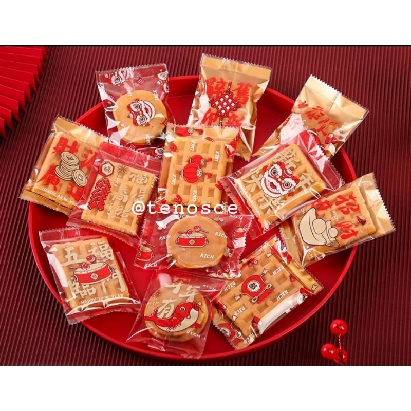 Jual Varian 50pcs Kantong Plastik 7x10cm Sealer Nastar Cookies Imlek Fu ...