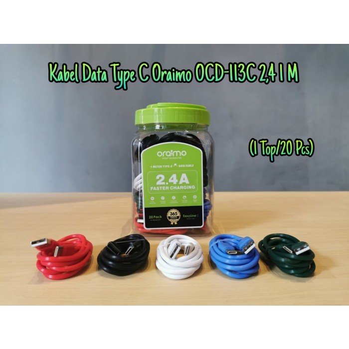 Jual Kabel Data Oraimo USB TYPE-C 2.4A Oraimo OCD-113C (1 Toples isi ...
