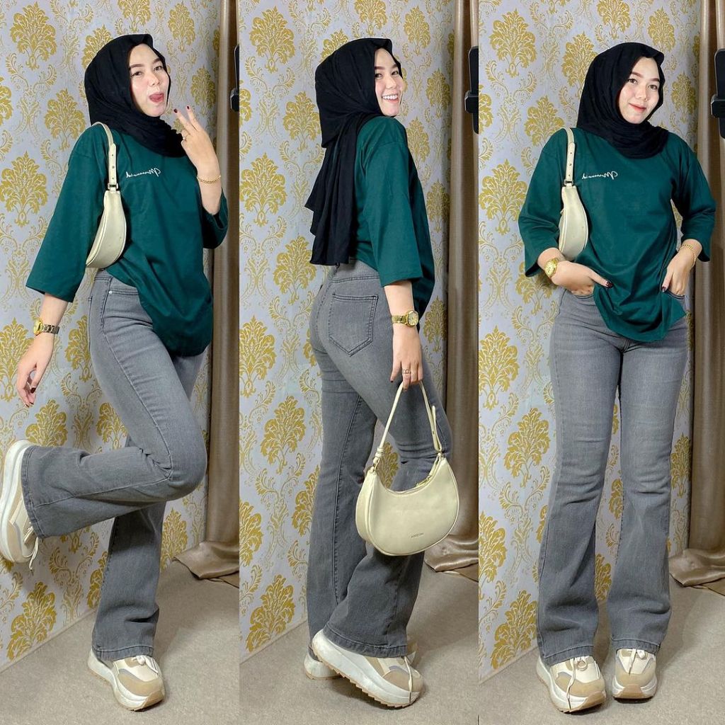 Jual Celana jeans wanita Cutbray - Highwaist Cutbray Flared - Streetch Premium Quality - Cutbray ...