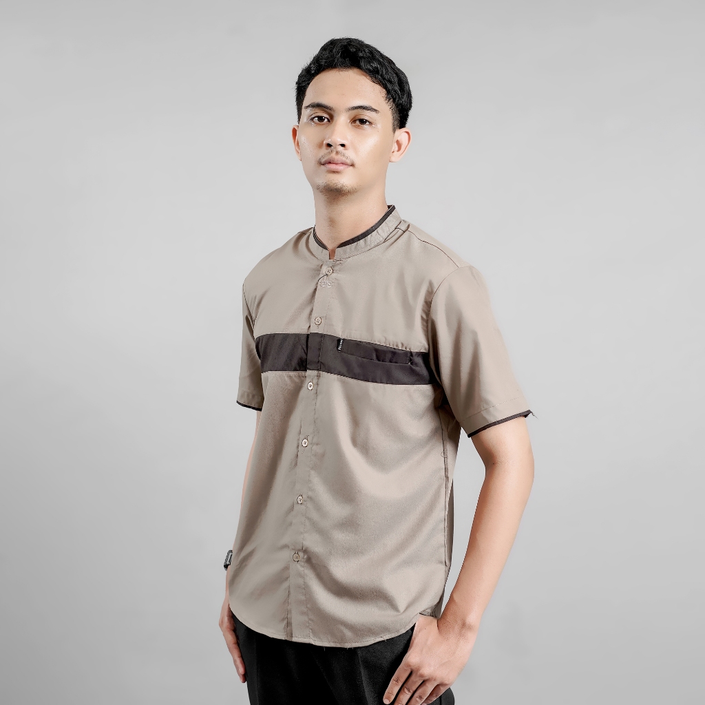 Jual Baju Koko Pria Lengan Pendek Pria Dewasa - Baju Koko Muslim Original By El Rumi Motif Hanif ...