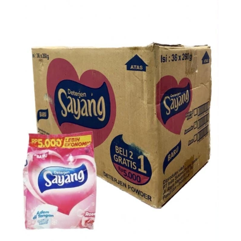 Jual PROMO 1 DUS SABUN DETERJEN SAYANG ISI 36PCS 220 GRAM | Shopee ...