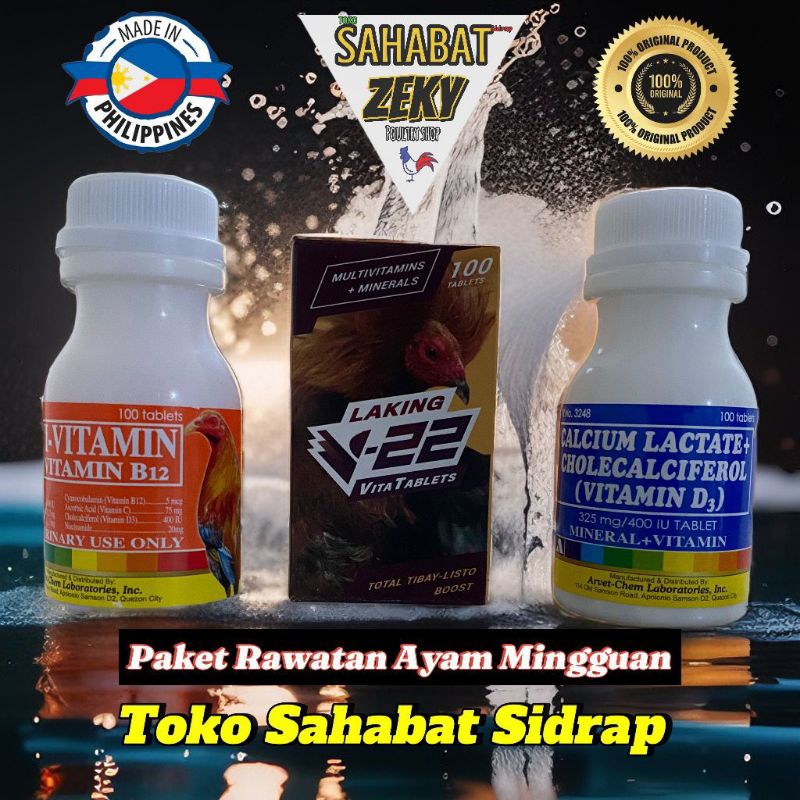 Jual Paket Rawatan Ayam Mingguan New V22 Cross Merah Putih | Shopee ...