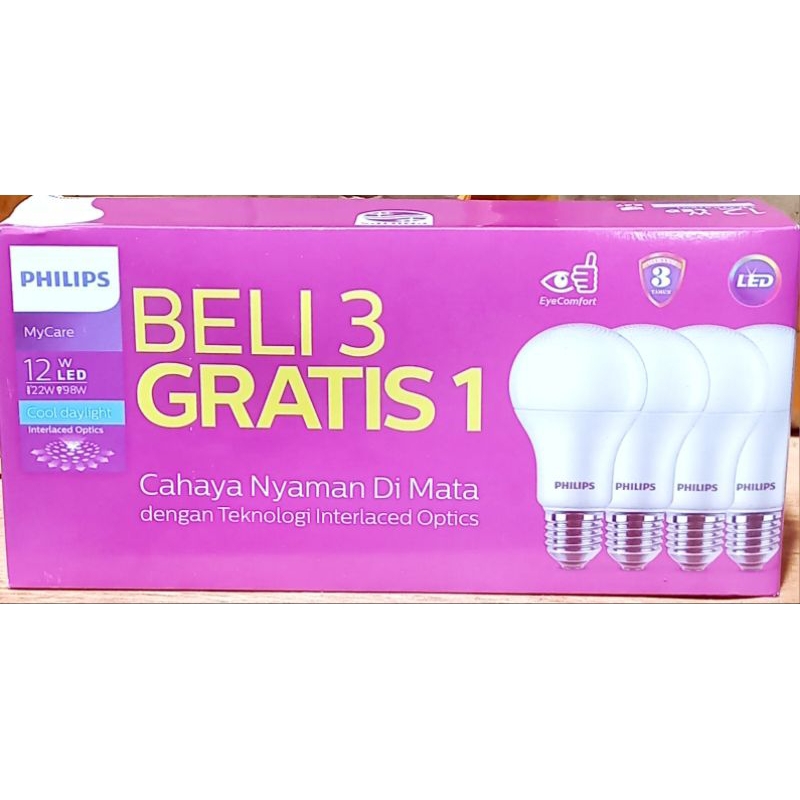 Jual Lampu led 12 watt philips Beli 3 gratis 1 | Shopee Indonesia