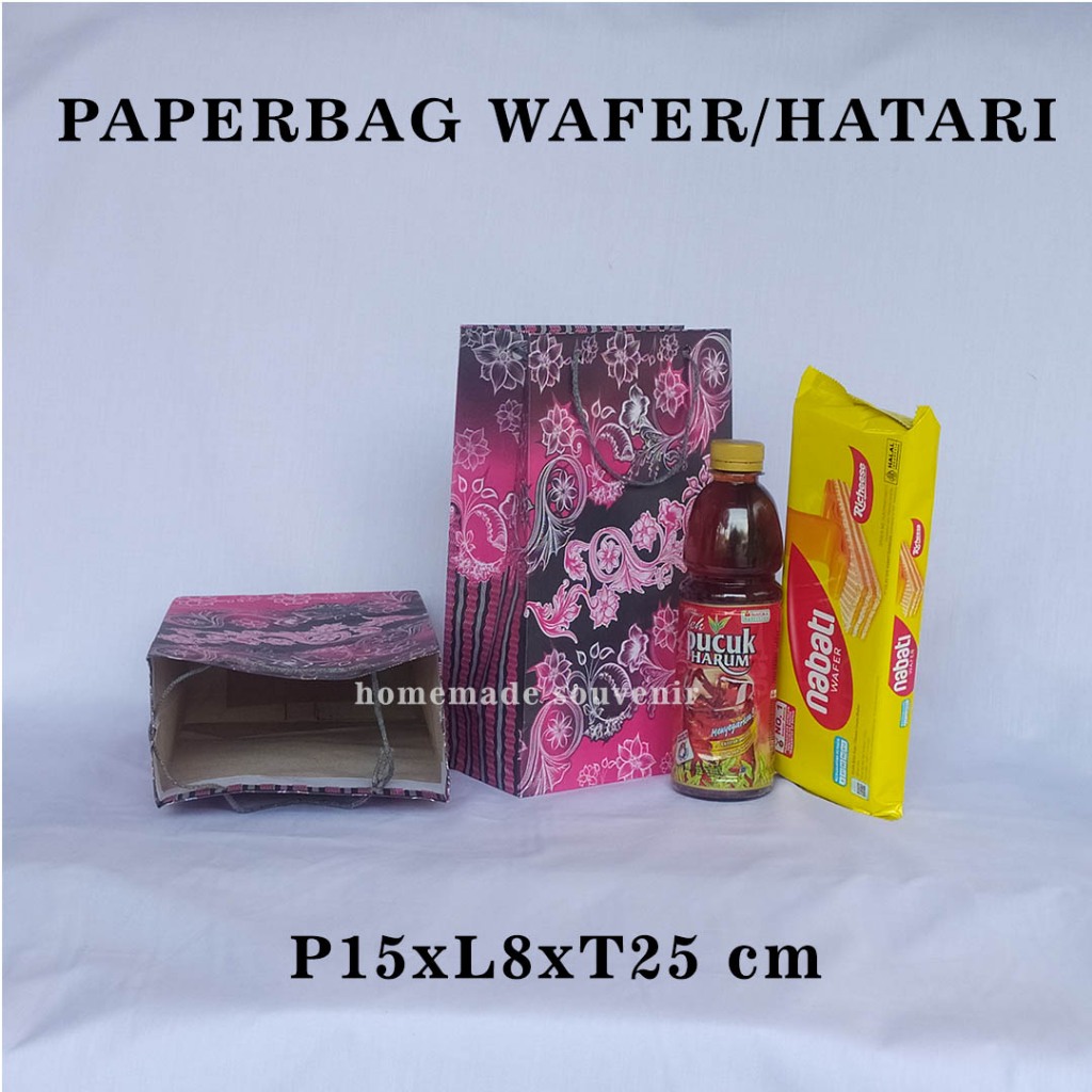 Jual Paperbag Wafer / Hatari Motif 2 Warna Ukuran 15x8x25 cm Isi 1 Pcs ...