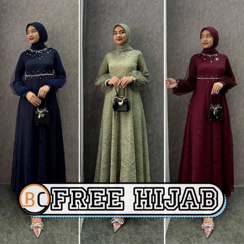 Jual MODEL BARU GAMIS NADINE GAUN MAXI DRESS BRUKAT FASHION CEWEK SERAGAM WANITA REMAJA DRES ...