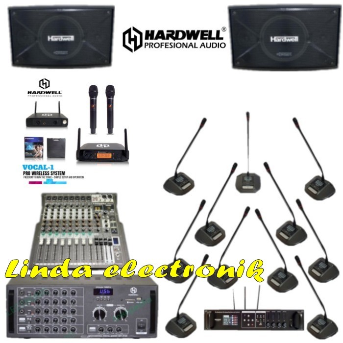 Jual paket ruang rapat hardwell ccs1000 11 mic speaker 10 inch mic ...