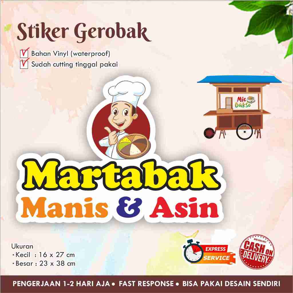 Jual STIKER KACA GEROBAK VINYL MARTABAK / LABEL MAKANAN | Shopee Indonesia