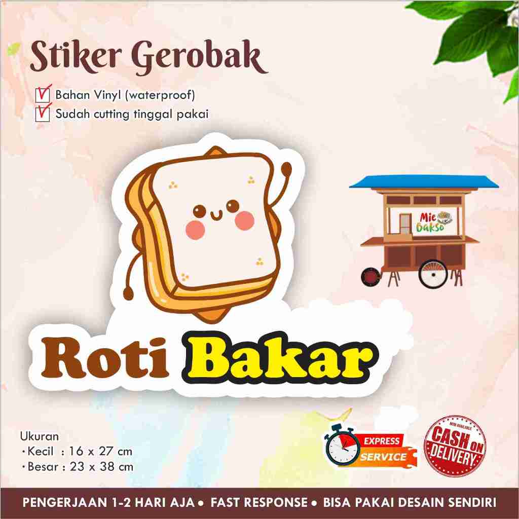 Jual STIKER KACA GEROBAK VINYL ROTI BAKAR / LABEL MAKANAN | Shopee ...