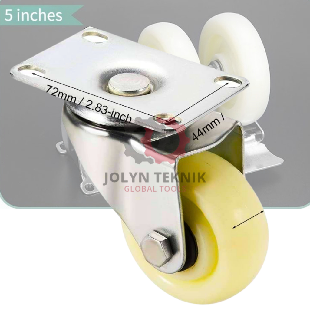 Jual RODA TROLY 3 / 4 /5 INCH MATI - HIDUP - REM BAHAN NYLON CASTER ...