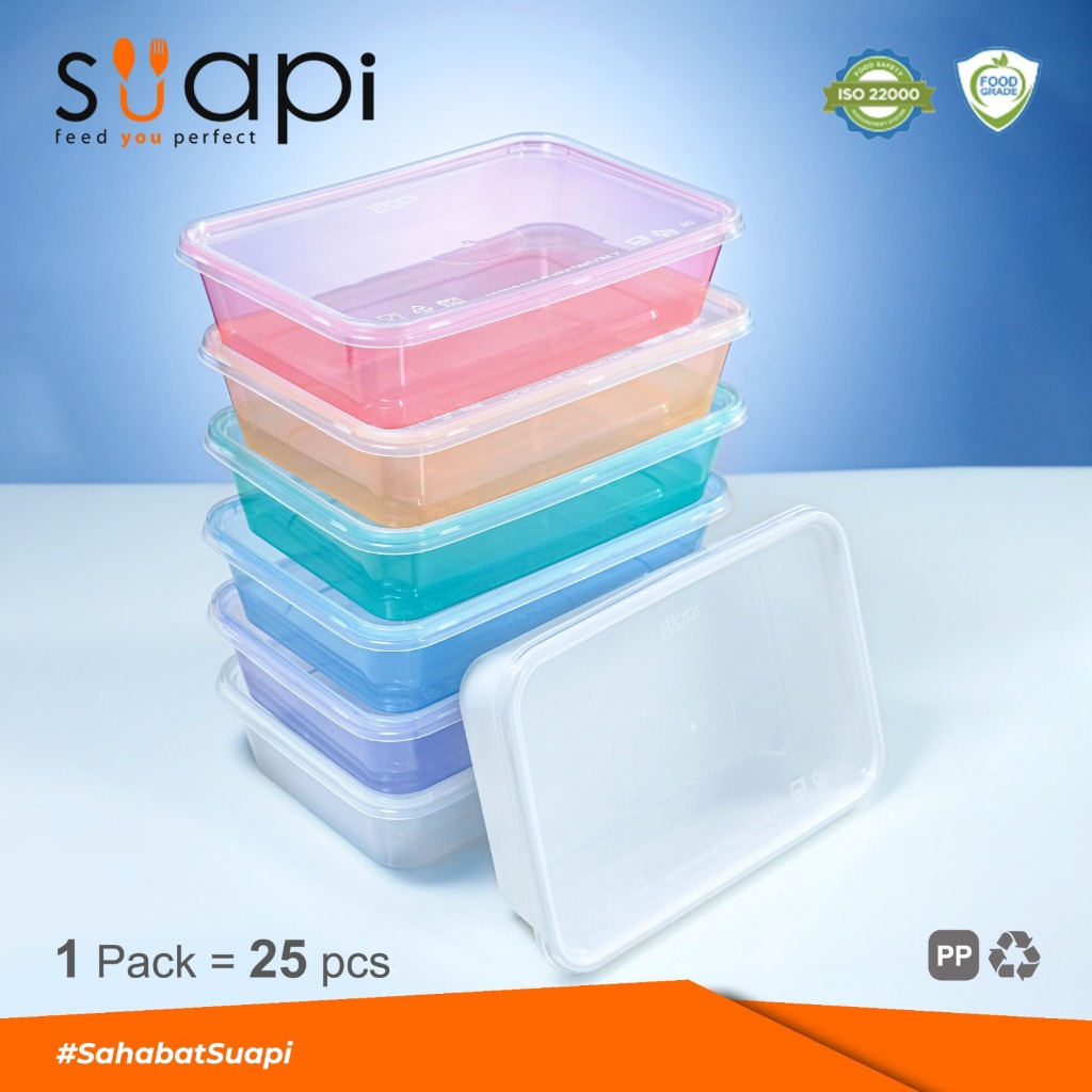Jual [25pcs] SUAPI Thinwall 500ml WARNA / Kotak Makan / Food Container ...