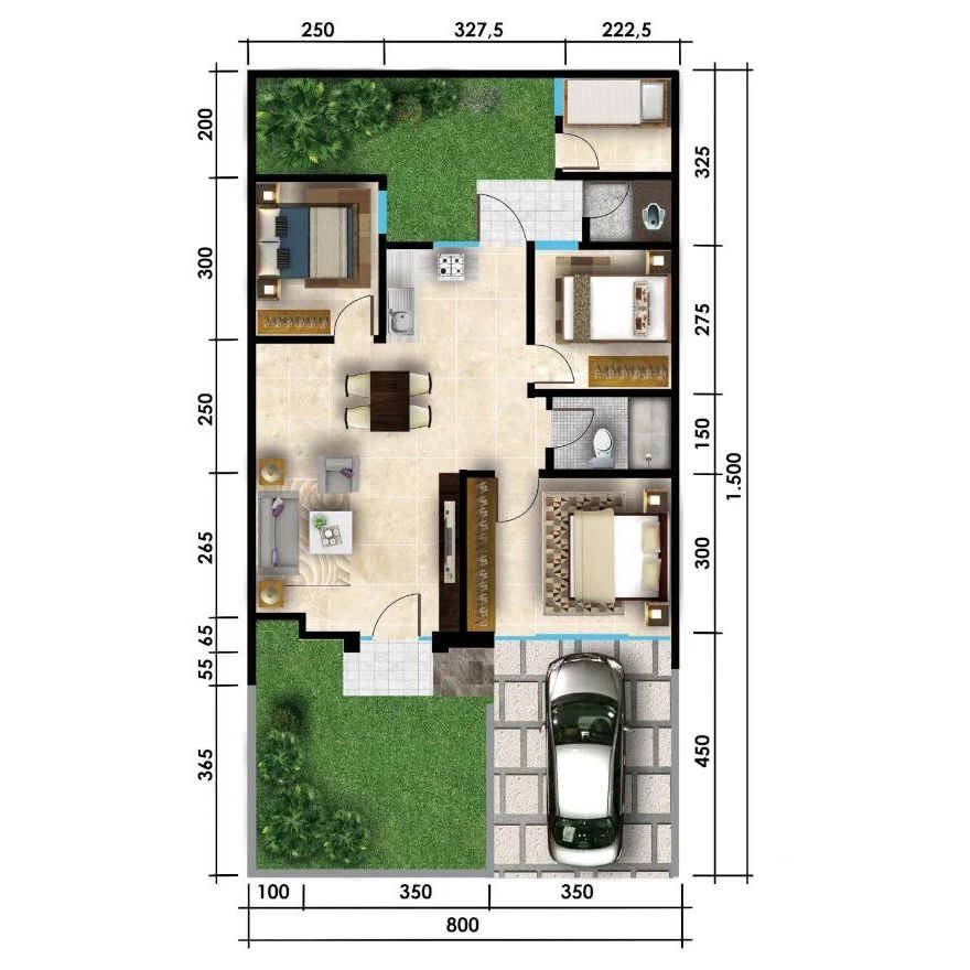 Jual Desain denah rumah dengan konsep minimalis modern area sidoarjo ...