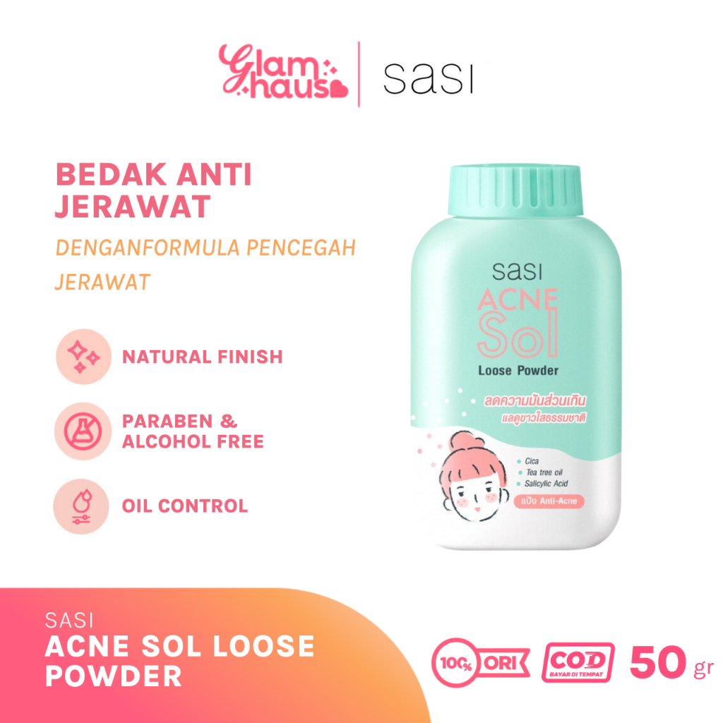 Jual Sasi Acne Sol Loose Powder 50G | Bedak Tabur Jerawat Wajah Tahan ...