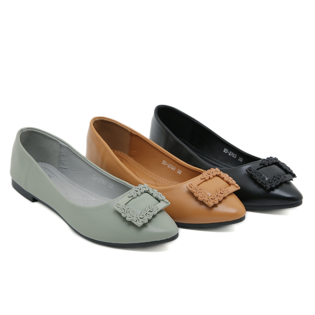 Jual ELLORA ED-2763 Sepatu Flatshoes Wanita Sepatu Kerja Import ...