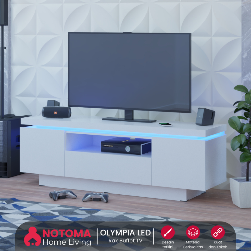 Jual Stand meja tv LED Lampu kabinet tv kayu minimalis modern | Shopee ...