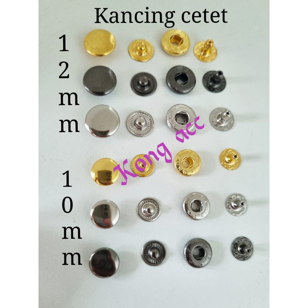 Jual KANCING CETET BESI / kancing jepret/kancing jaketset ( 10mm,12mm ...