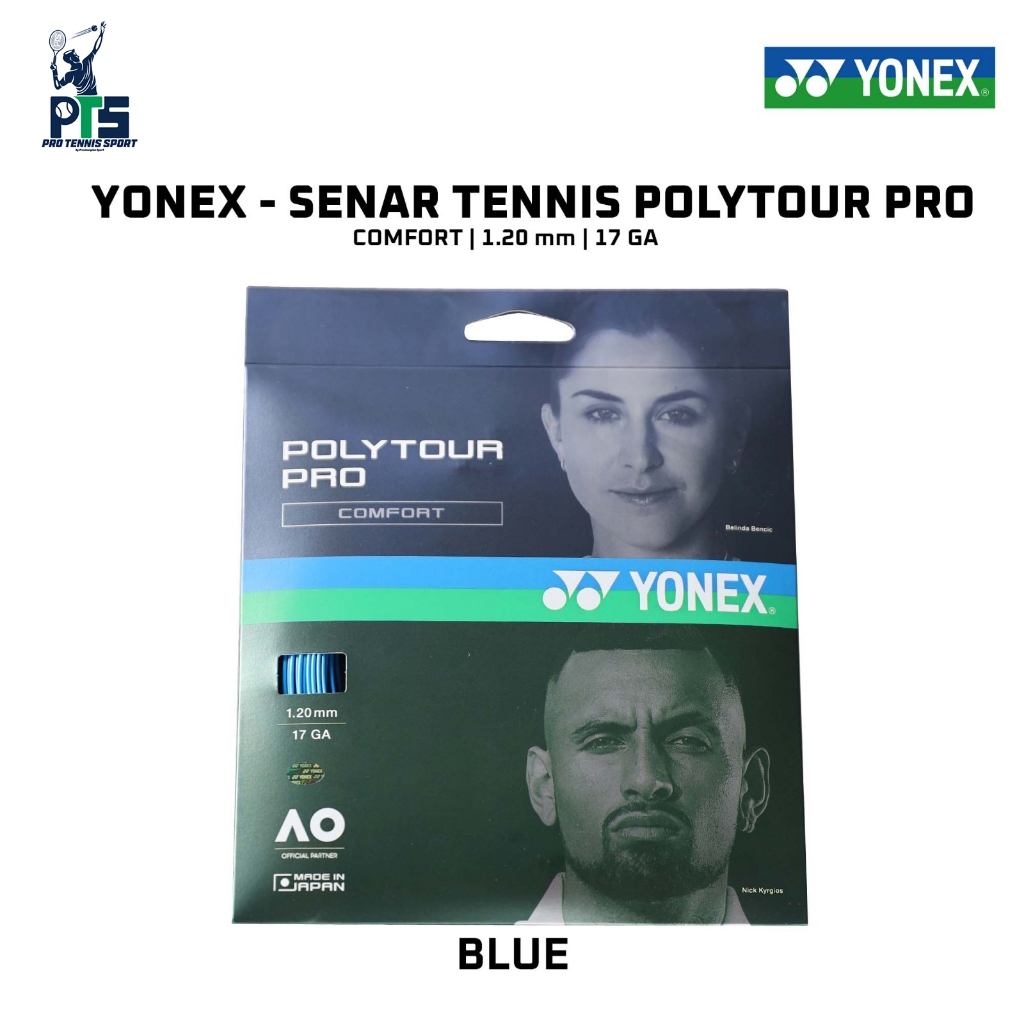 Jual Senar Tenis String Yonex POLYTOUR PRO 120 17 GA 1.20mm - Blue ...