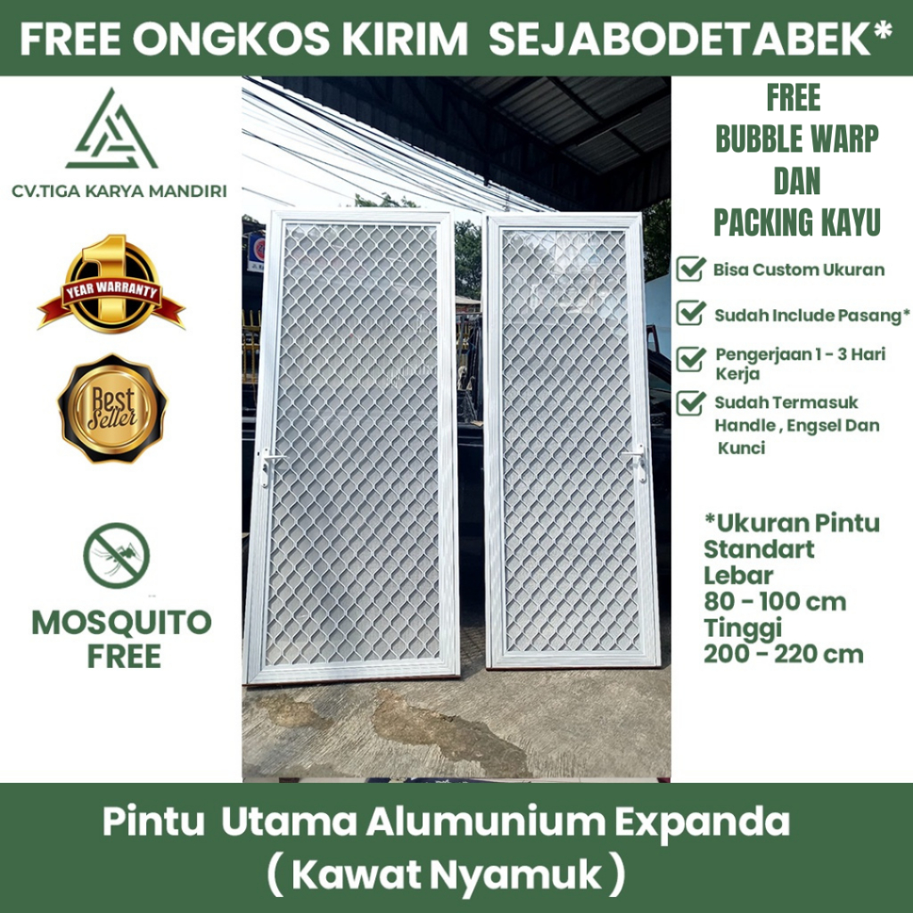 Jual Pintu Expanda Kasa Nyamuk Aluminium / Pintu Alumunium Kawat Nyamuk ...