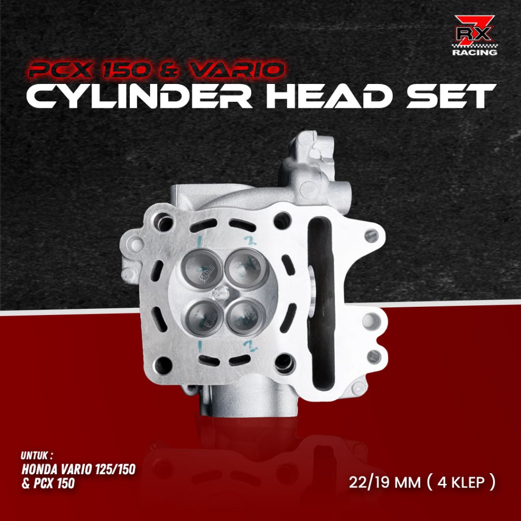 Jual Blok Head Vario 150 Pcx150 4 Klep Ukuran 22 19mm Rx7 Racing ...